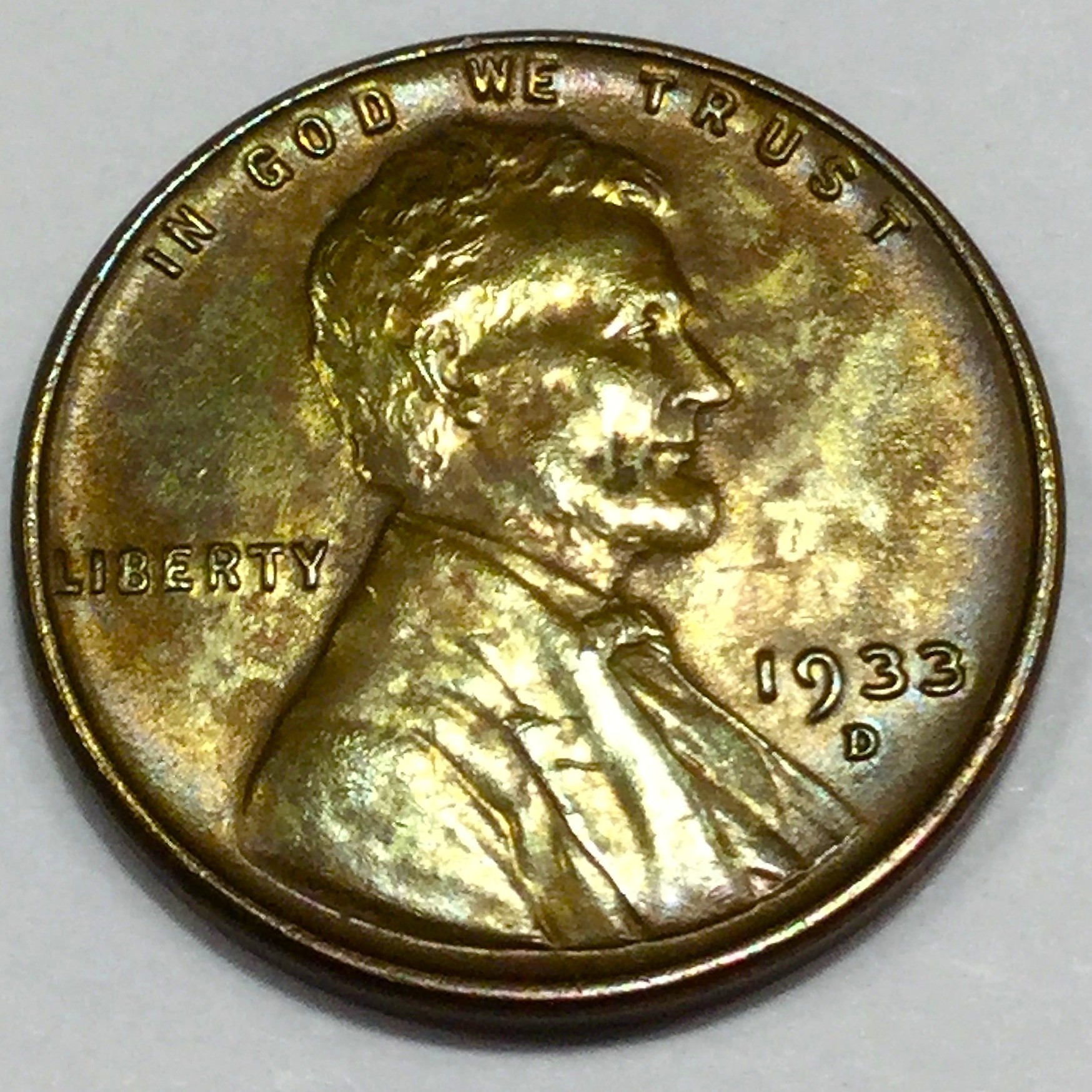1933-D Uncirculated Lincoln Wheat Cent Penny Beautiful Coin | Property Room