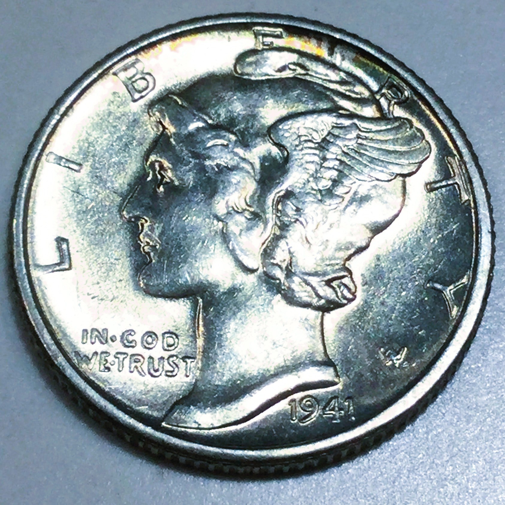 1941-S Uncirculated Mercury Dime Beautiful Coin | Property Room