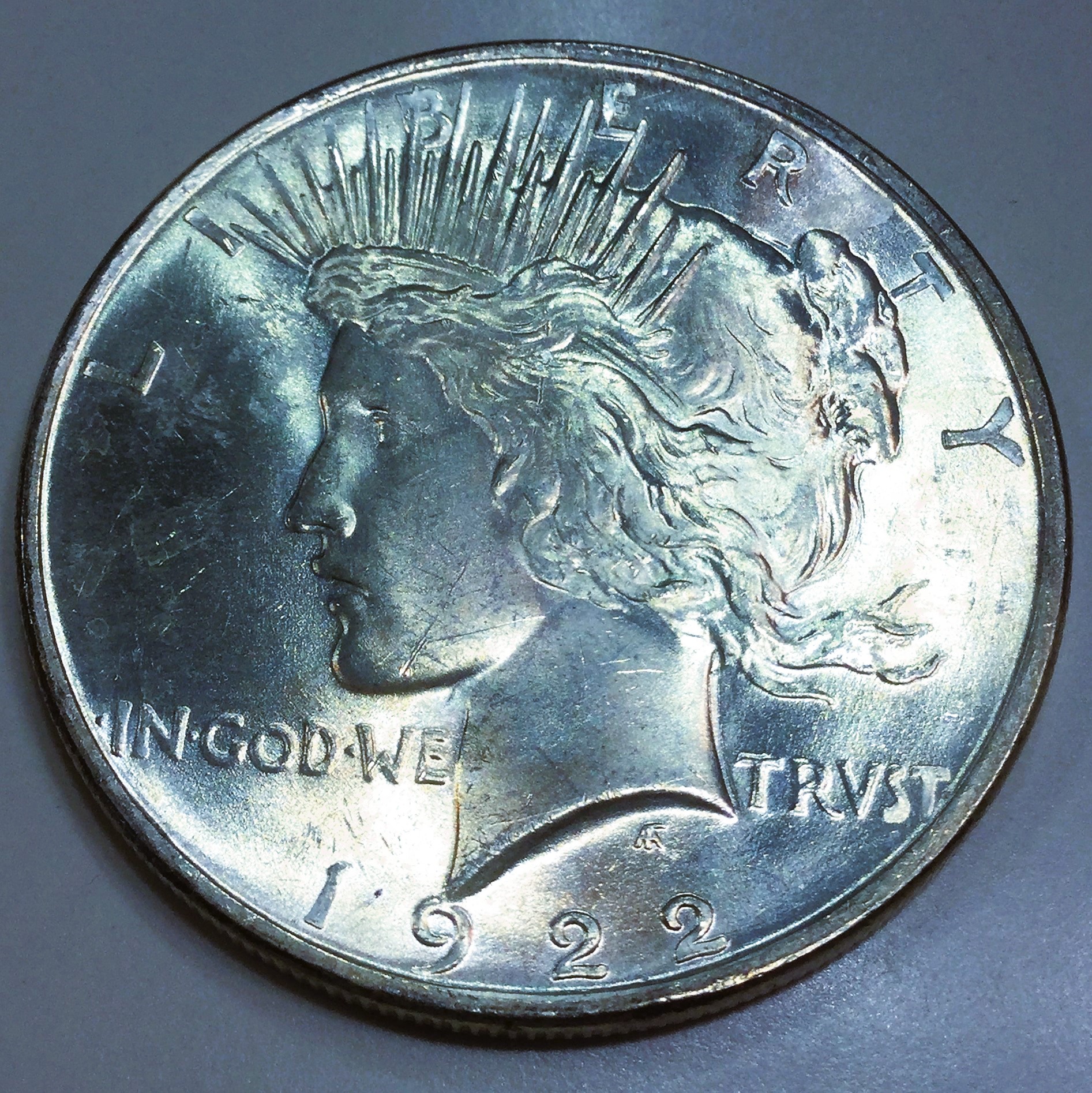 1922 Gem Uncirculated Peace Silver Dollar Beautiful Coin | Property Room