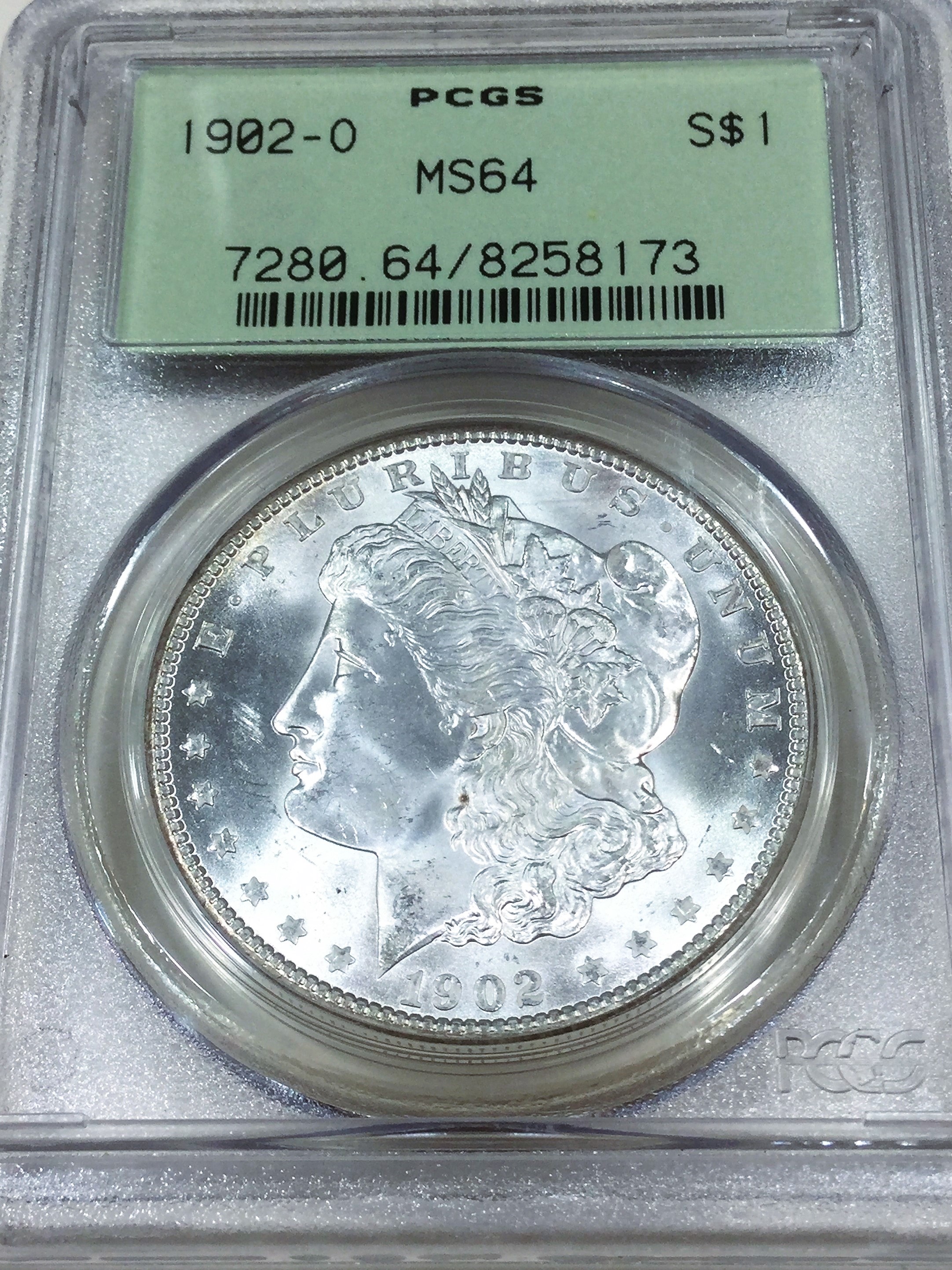 1902-O Morgan Silver Dollar PCGS MS64 Beautiful Coin Old Green Holder ...