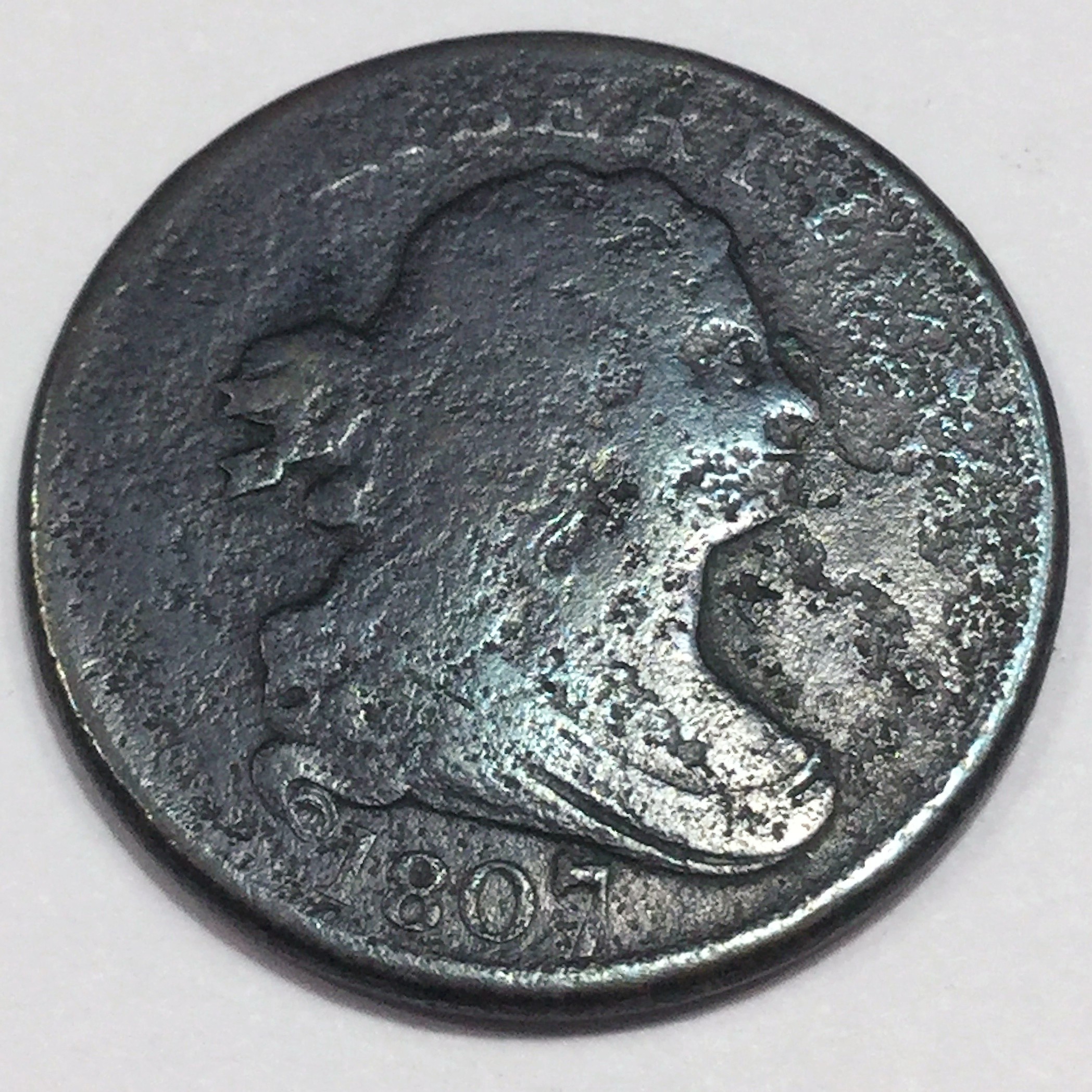 1807 Draped Bust Half Cent Beautiful Coin Rare Date | Property Room