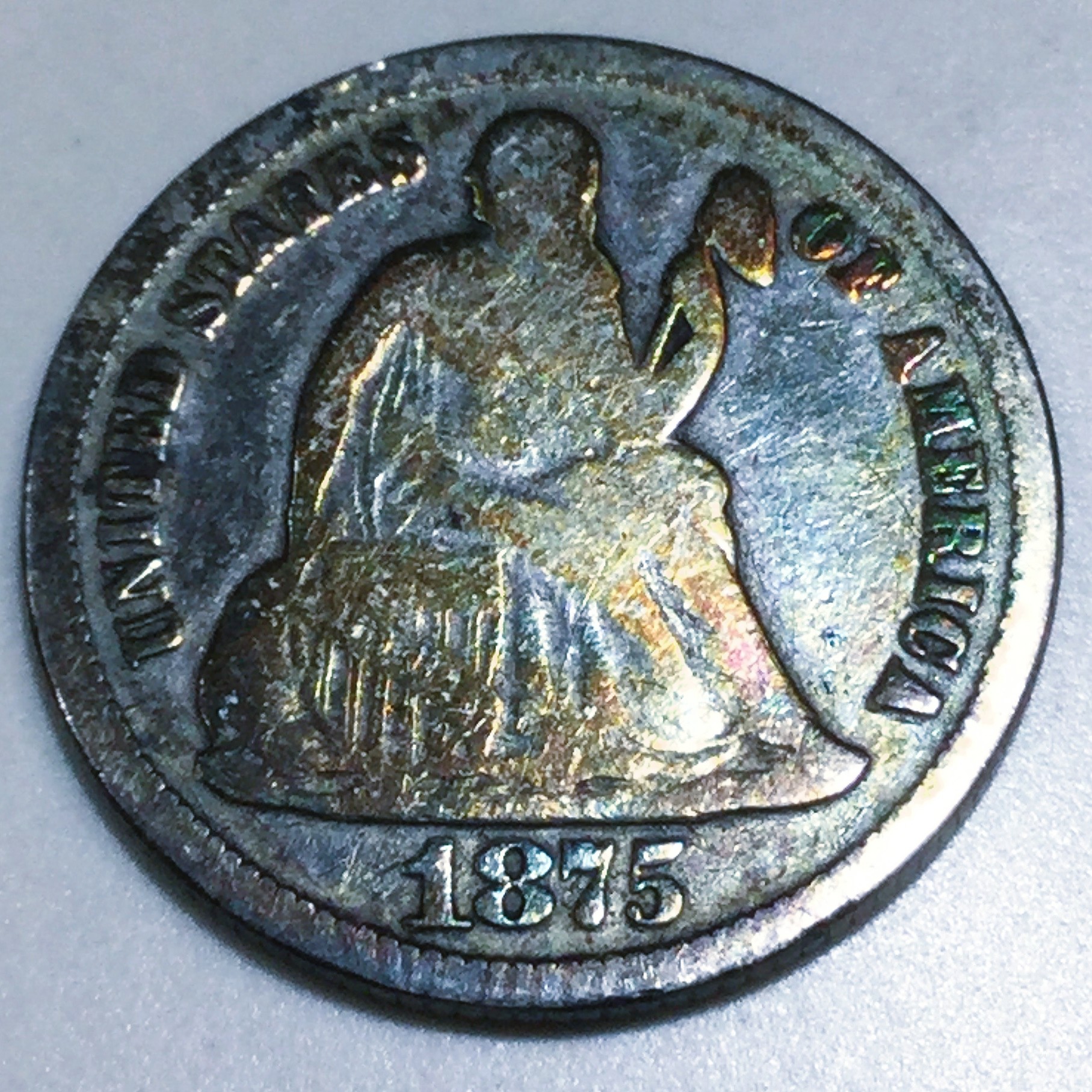 1875 Seated Liberty Dime Beautiful Coin Rare Date | Property Room