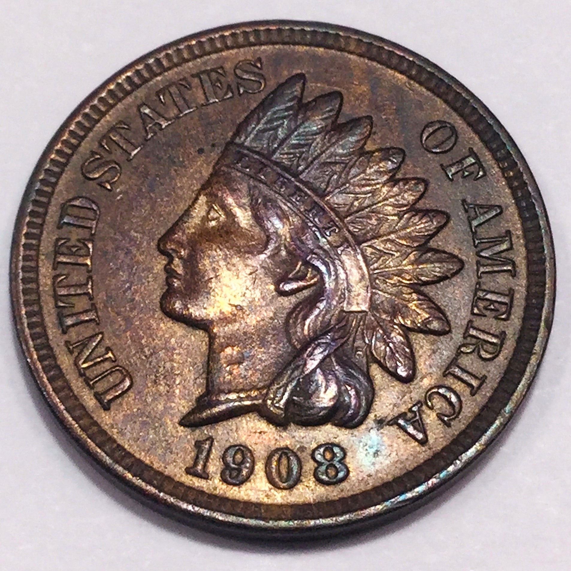 1908 AU/BU Indian Head Penny Beautiful Coin | Property Room