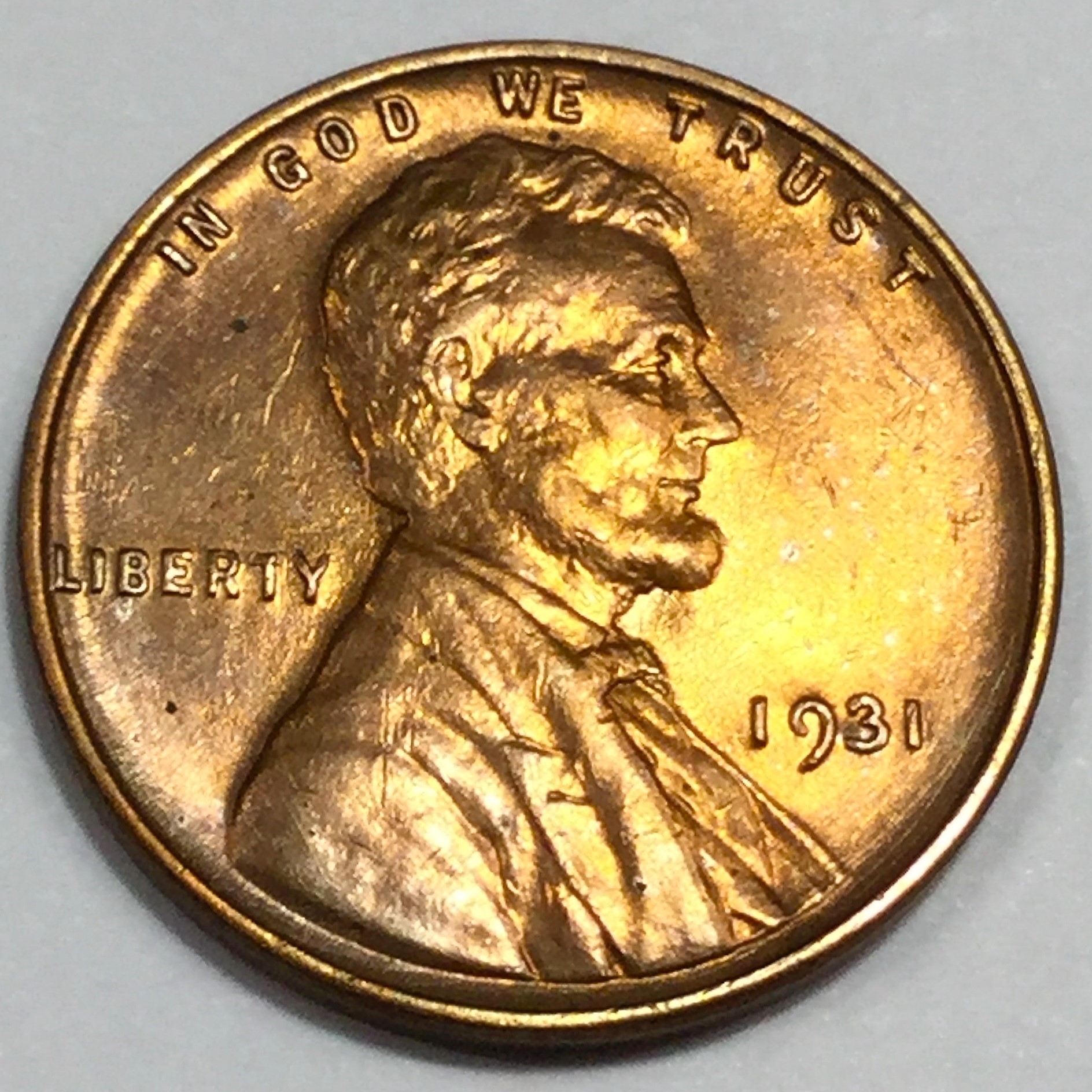 1931 Uncirculated Lincoln Wheat Cent Penny Beautiful Coin | Property Room