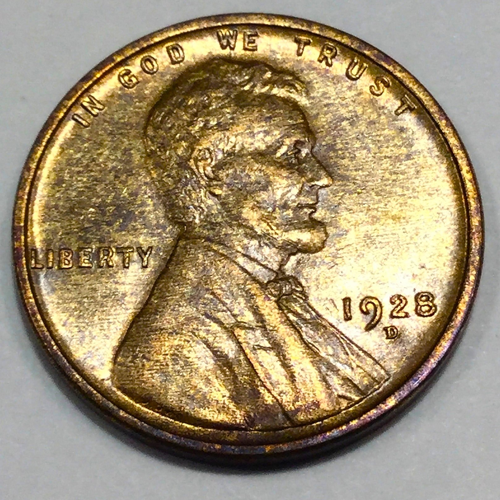 1928-D Uncirculated Lincoln Wheat Cent Penny Beautiful Coin | Property Room