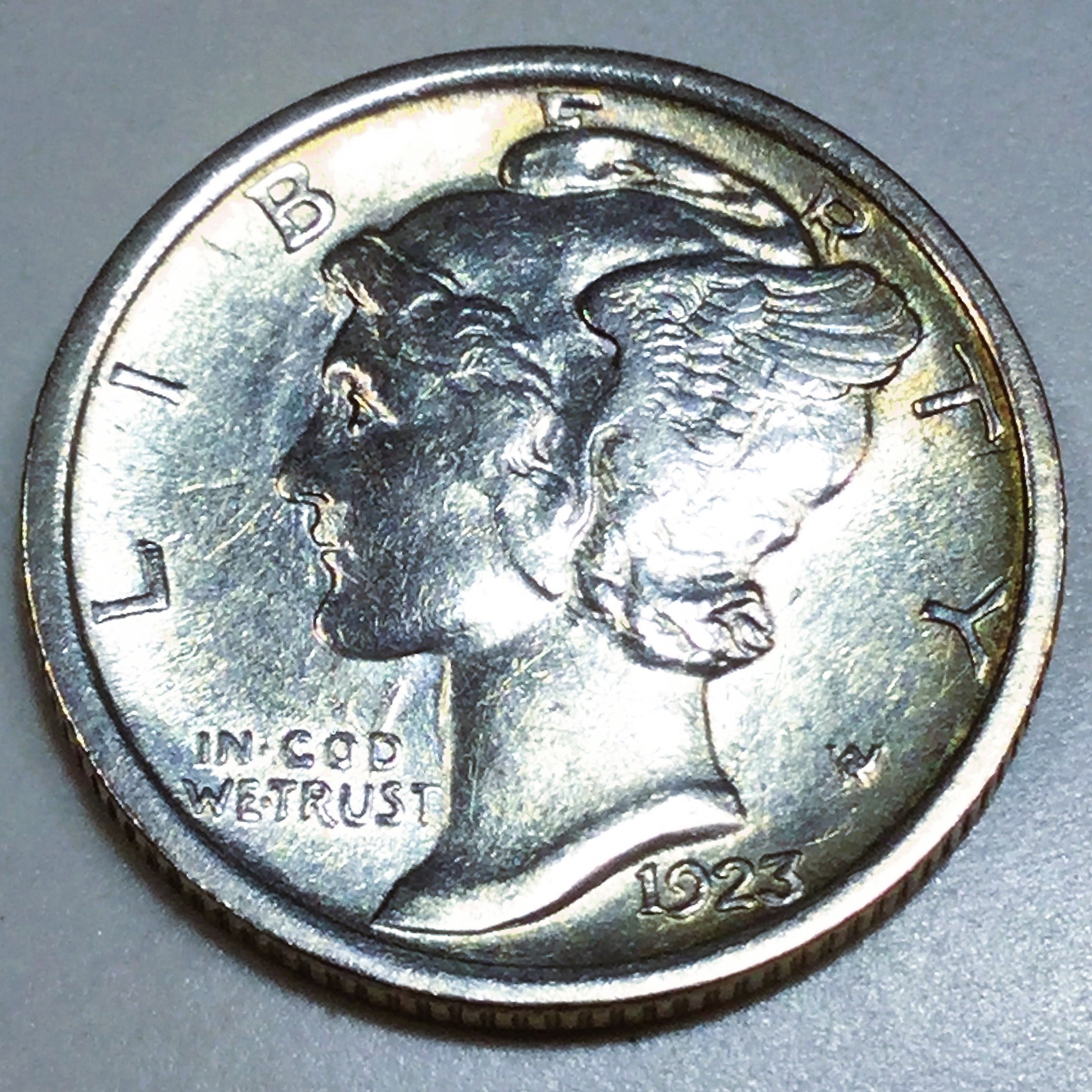 1923 AU/BU Mercury Dime Beautiful Coin Rare Date | Property Room