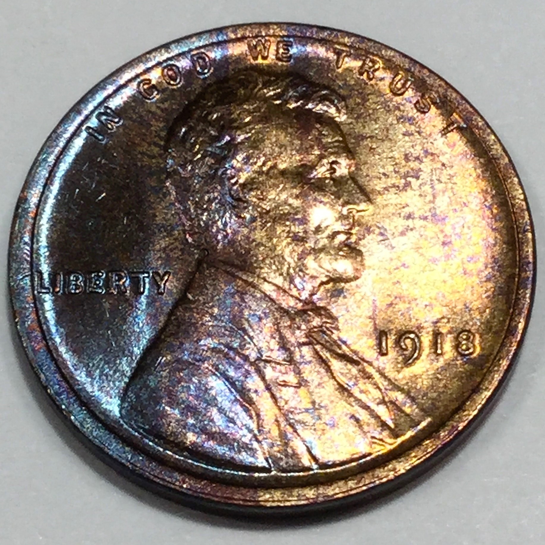 1918 Uncirculated Lincoln Wheat Cent Penny Beautiful Coin | Property Room
