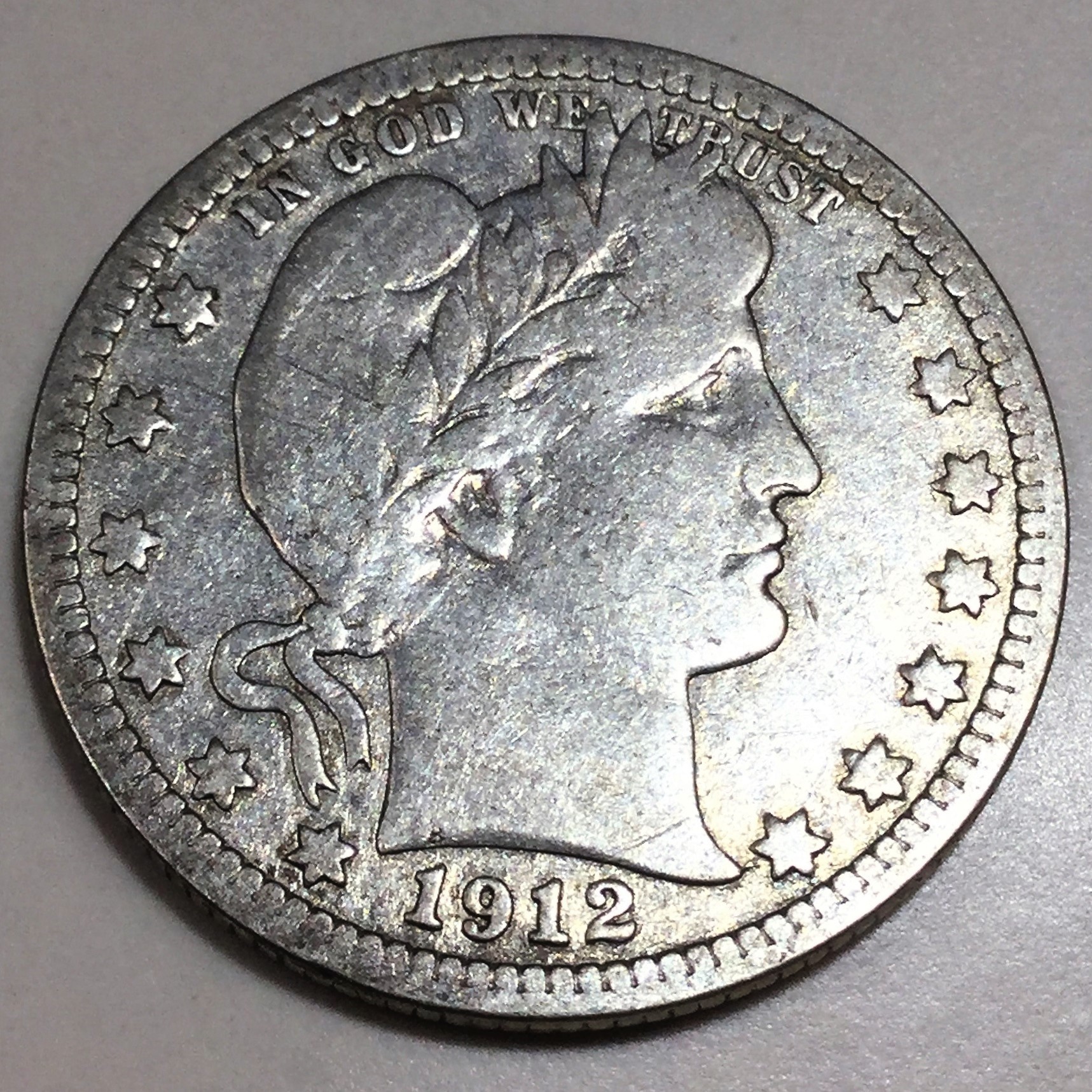 1912-S Barber Quarter Beautiful High Grade Coin Rare Date | Property Room