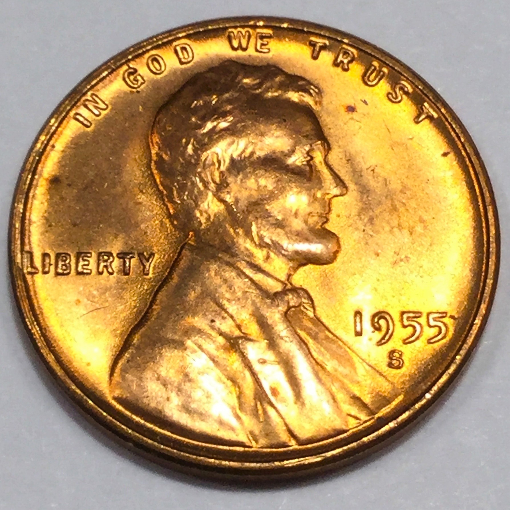 1955-S Red Uncirculated Lincoln Wheat Cent Penny Beautiful Coin ...
