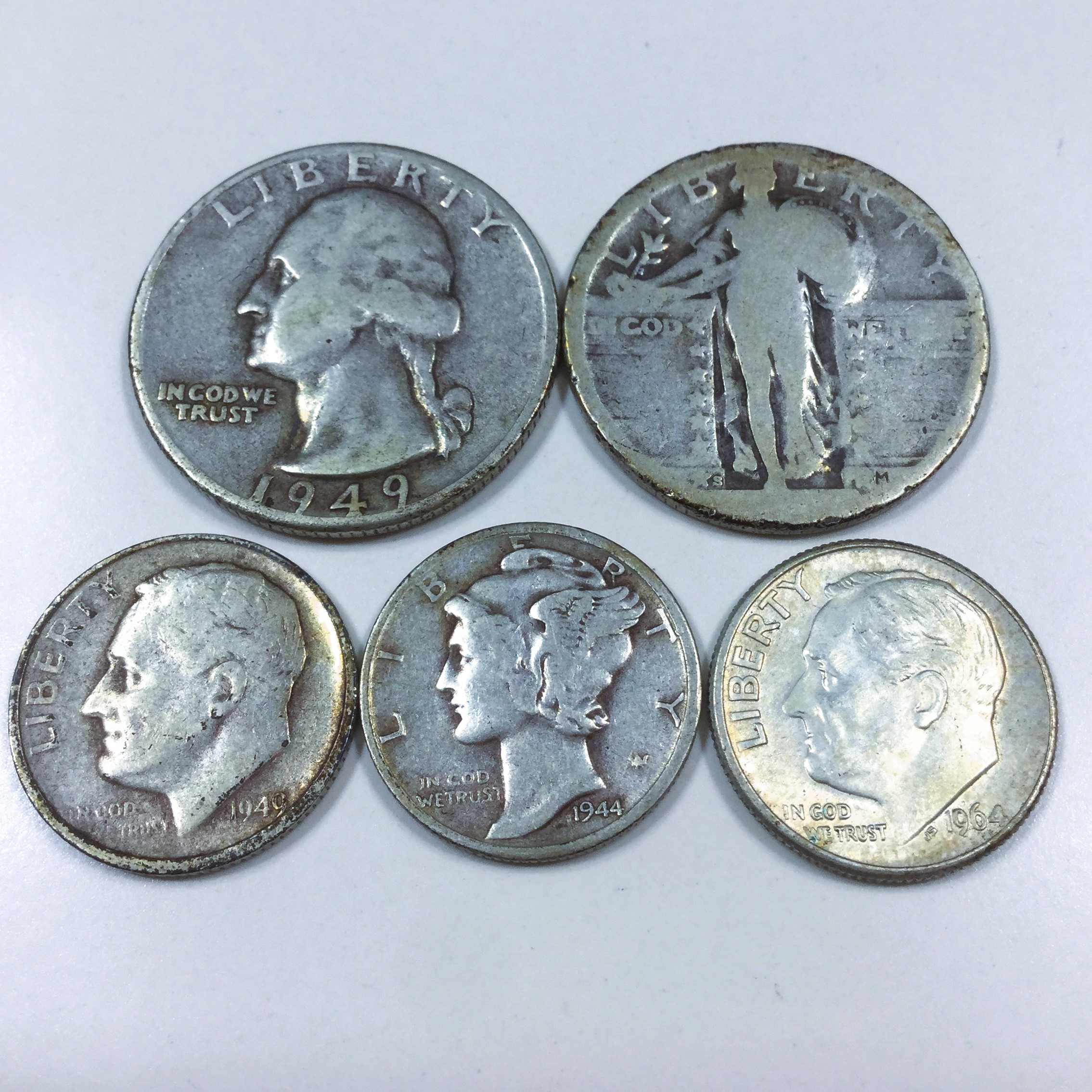 2 Quarters and 3 Dimes 90% Silver Coins | Property Room