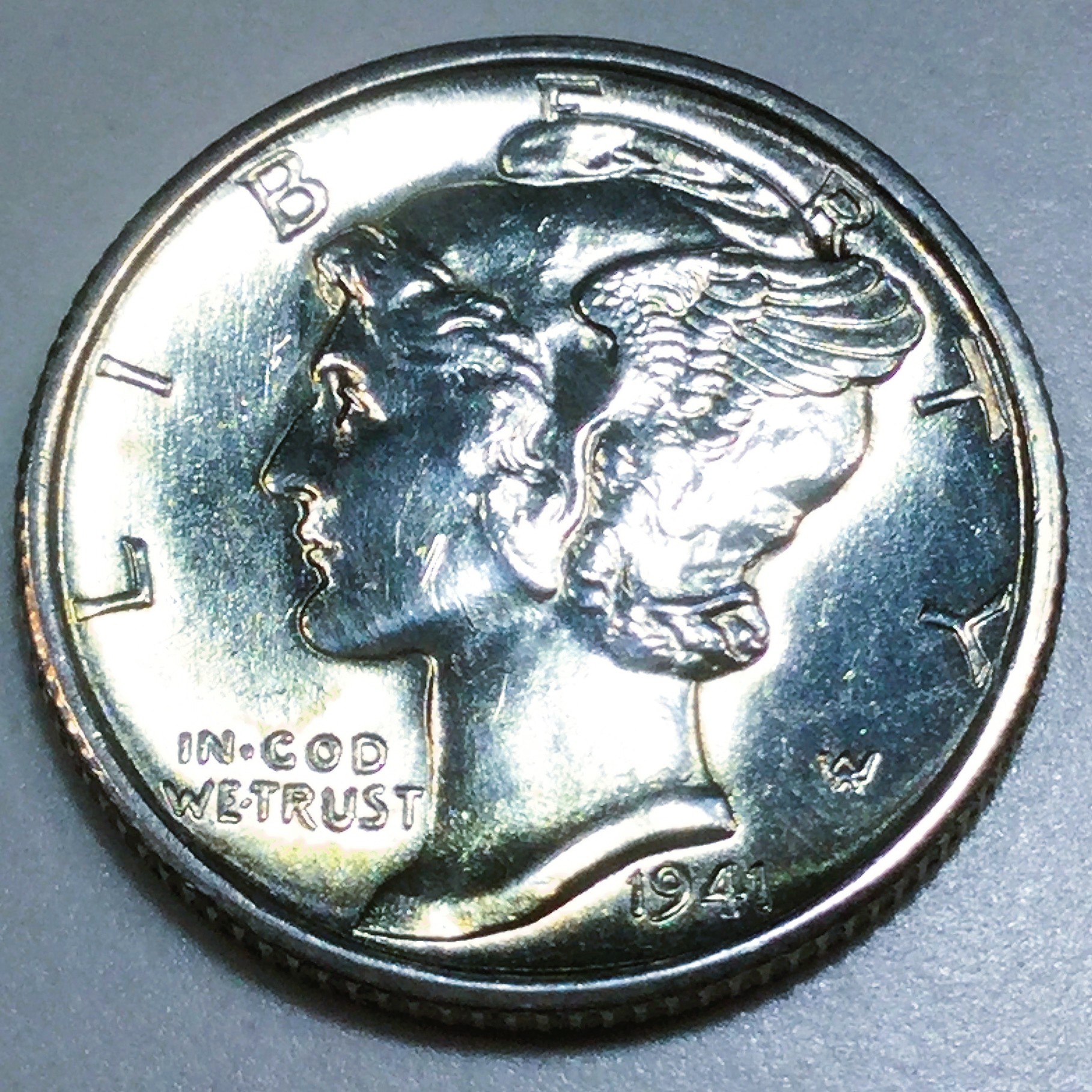 1941-S Uncirculated Mercury Dime Beautiful Coin | Property Room