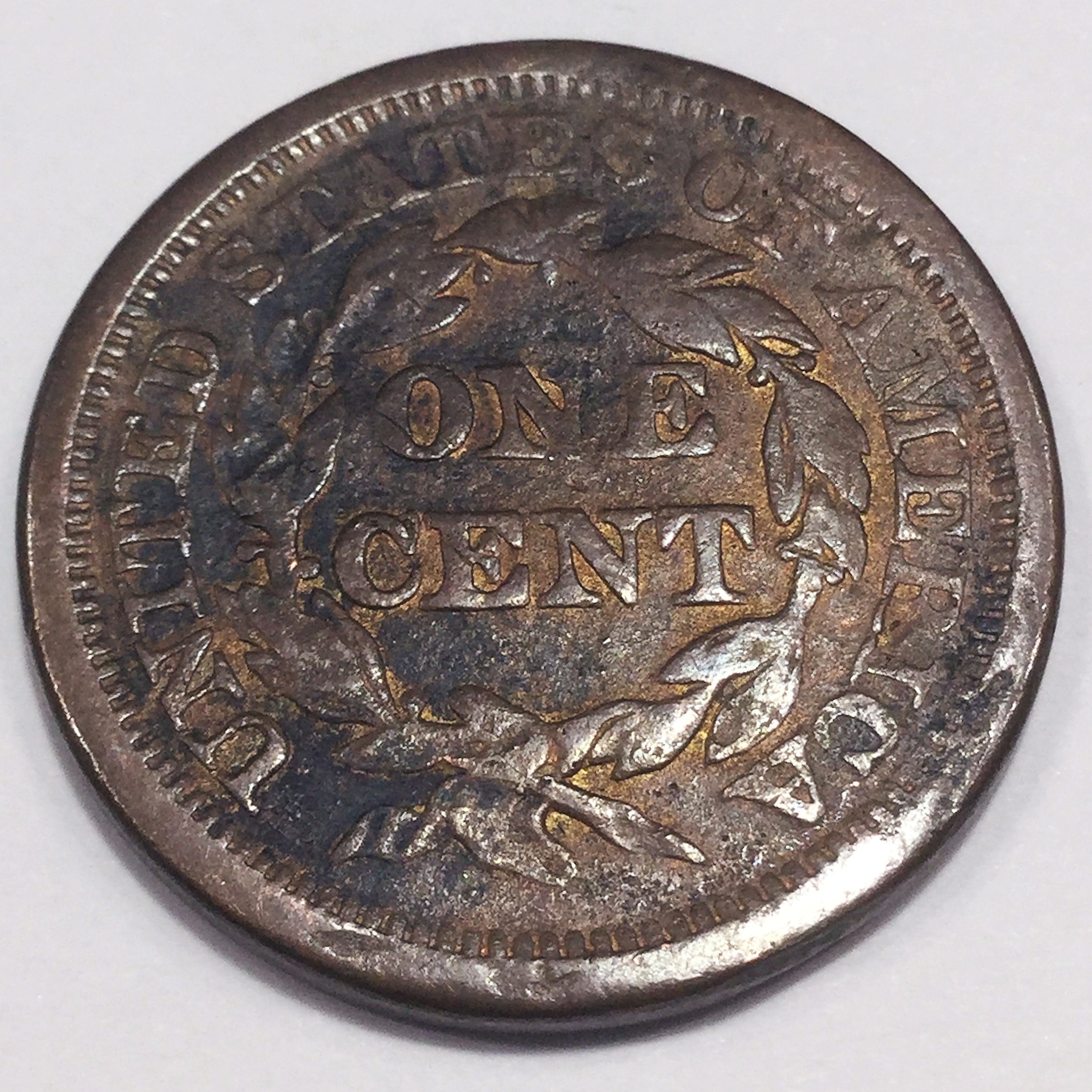 1844 Braided Hair Large Cent Beautiful Coin | Property Room