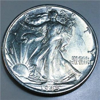 1945-S Uncirculated Walking Liberty Half Dollar Beautiful Coin Rare Date | Property Room
