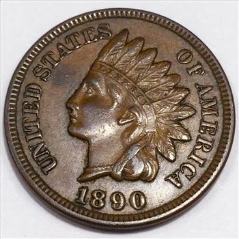 1890 Indian Head Penny Beautiful High Grade Coin Full Liberty ...