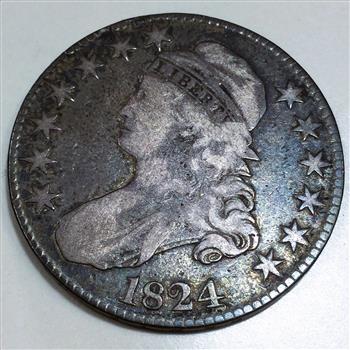 1824 Capped Bust Half Dollar Beautiful Coin Rare Date | Property Room
