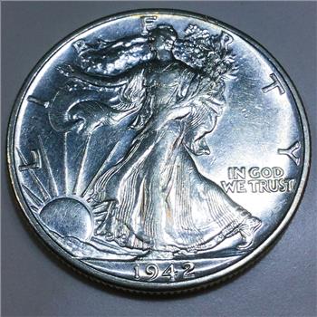 1942-D Uncirculated Walking Liberty Half Dollar Beautiful Coin | Property Room