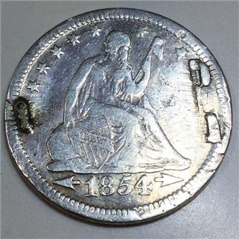1854 Seated Liberty Quarter Love Token Beautiful Coin | Property Room
