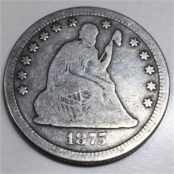 1875-CC Seated Liberty Quarter Beautiful Coin Rare Date | Property Room
