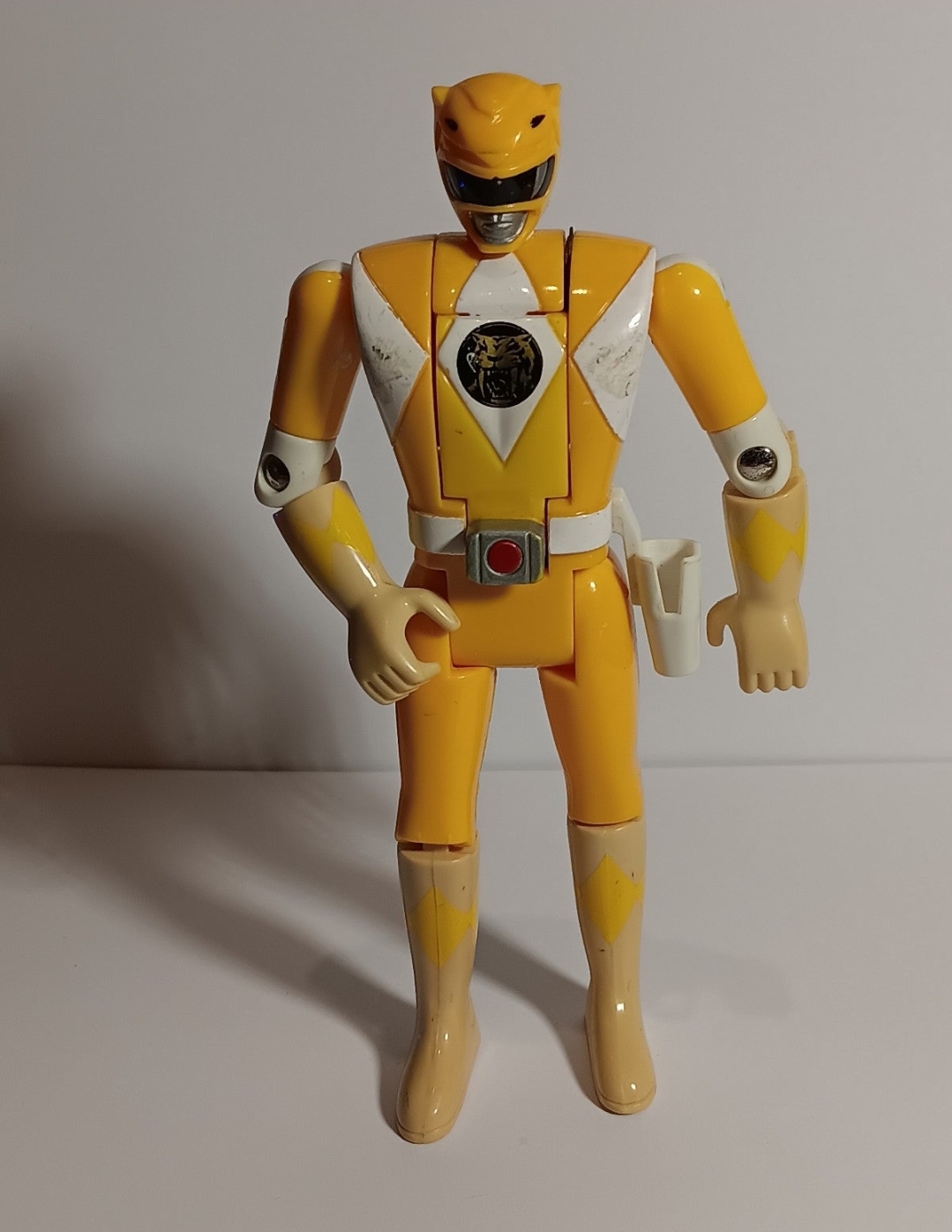 1993 Power Rangers Auto Morphin 5" Yellow Ranger Bandai Flip Head ...