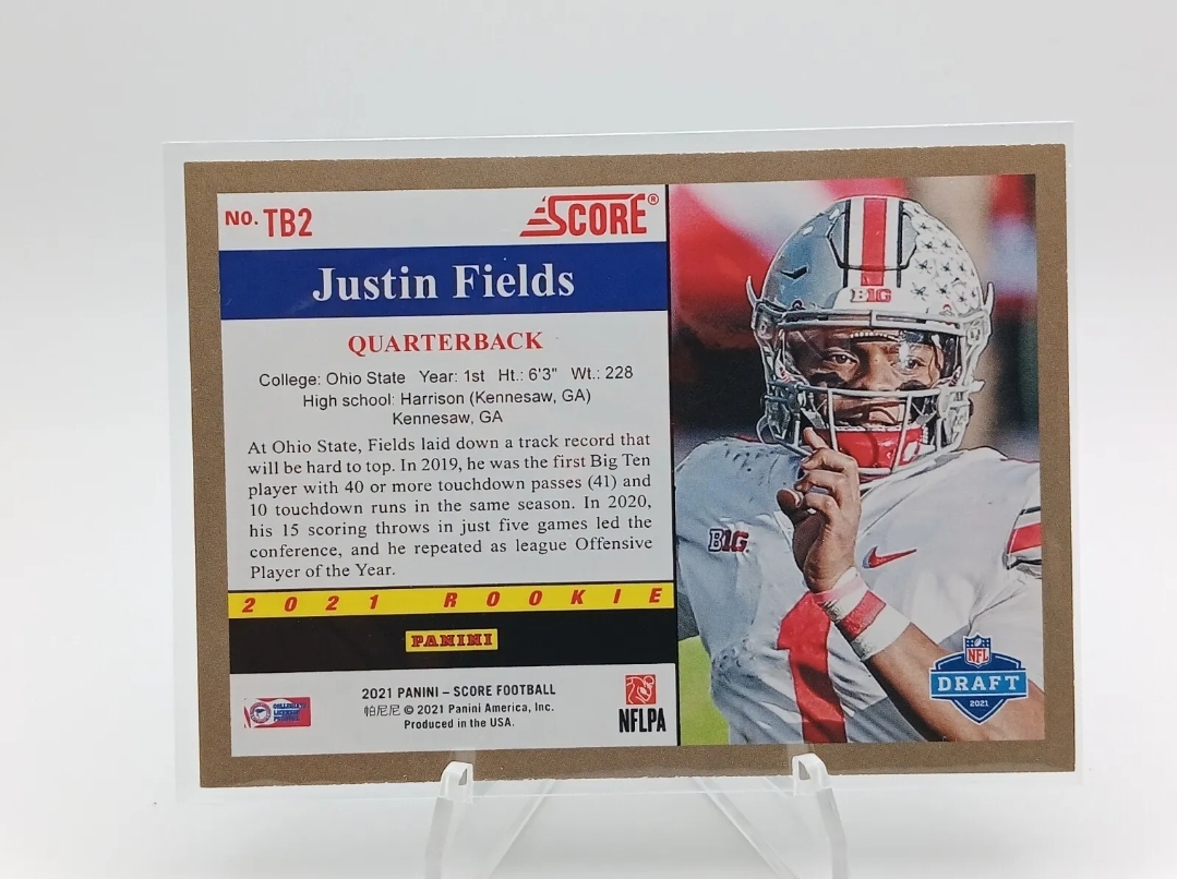 2021 Panini Score Throwback #TB-2 Justin Fields Rookie Card JC7 ...