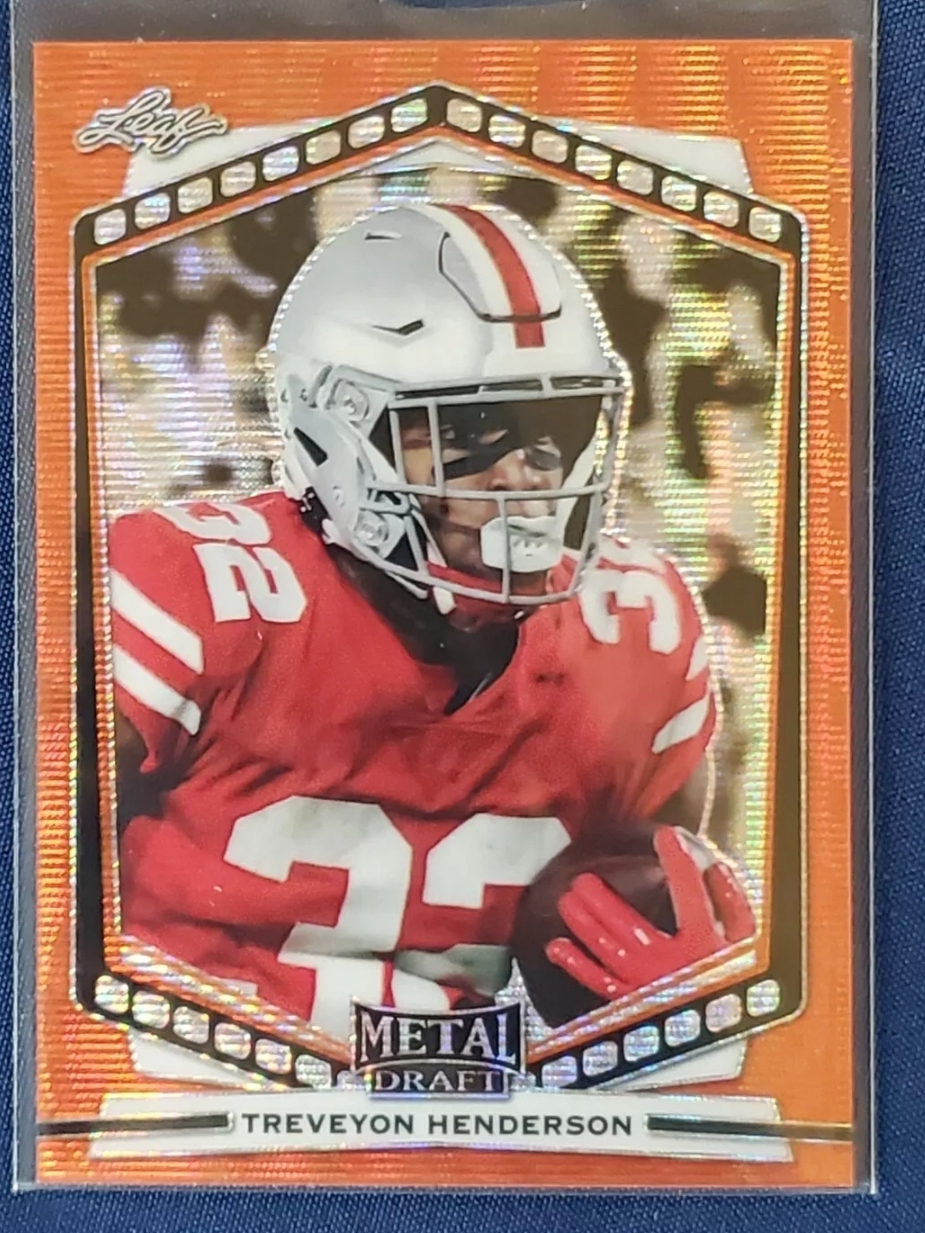 2022 Leaf Metal Draft #P-TH1 Treveyon Henderson Orange Wave Sports Card ...