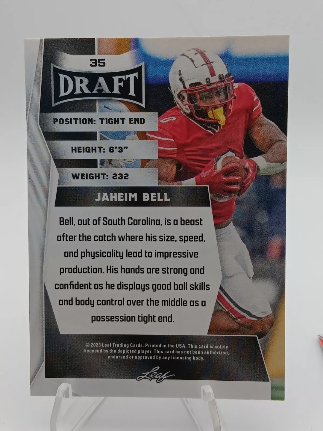 2023 Leaf Draft Blue #35 Jaheim Bell Rookie Card JC1036 | Property Room