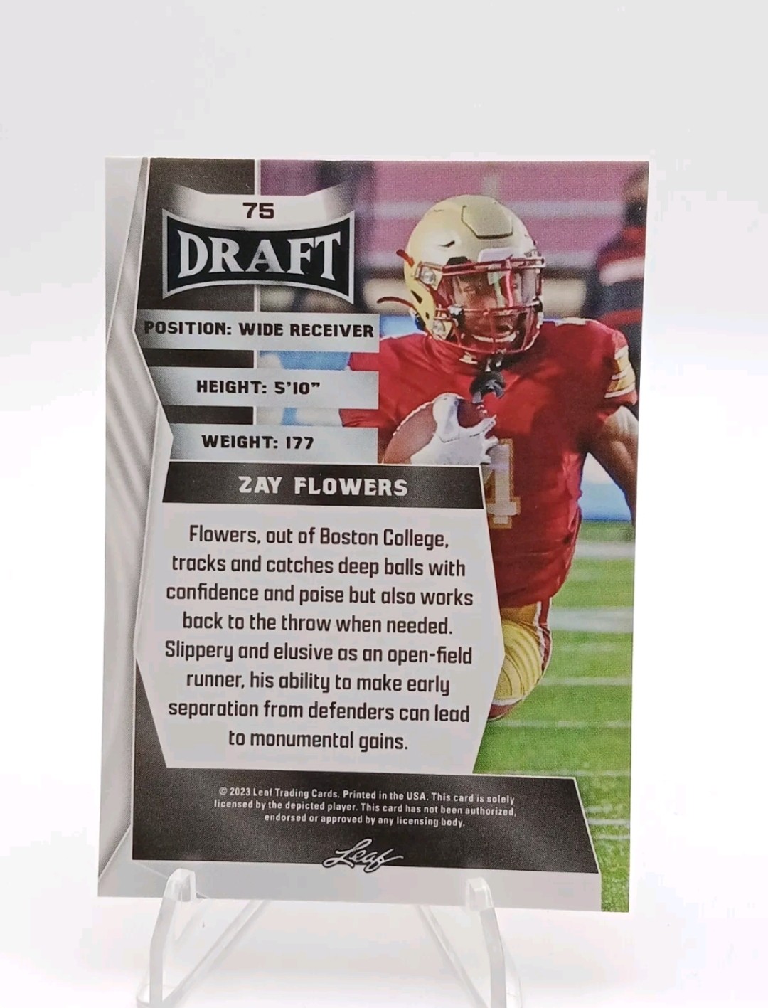 2023 Leaf Draft Gold #75 Zay Flowers Rookie Card JC875 | Property Room
