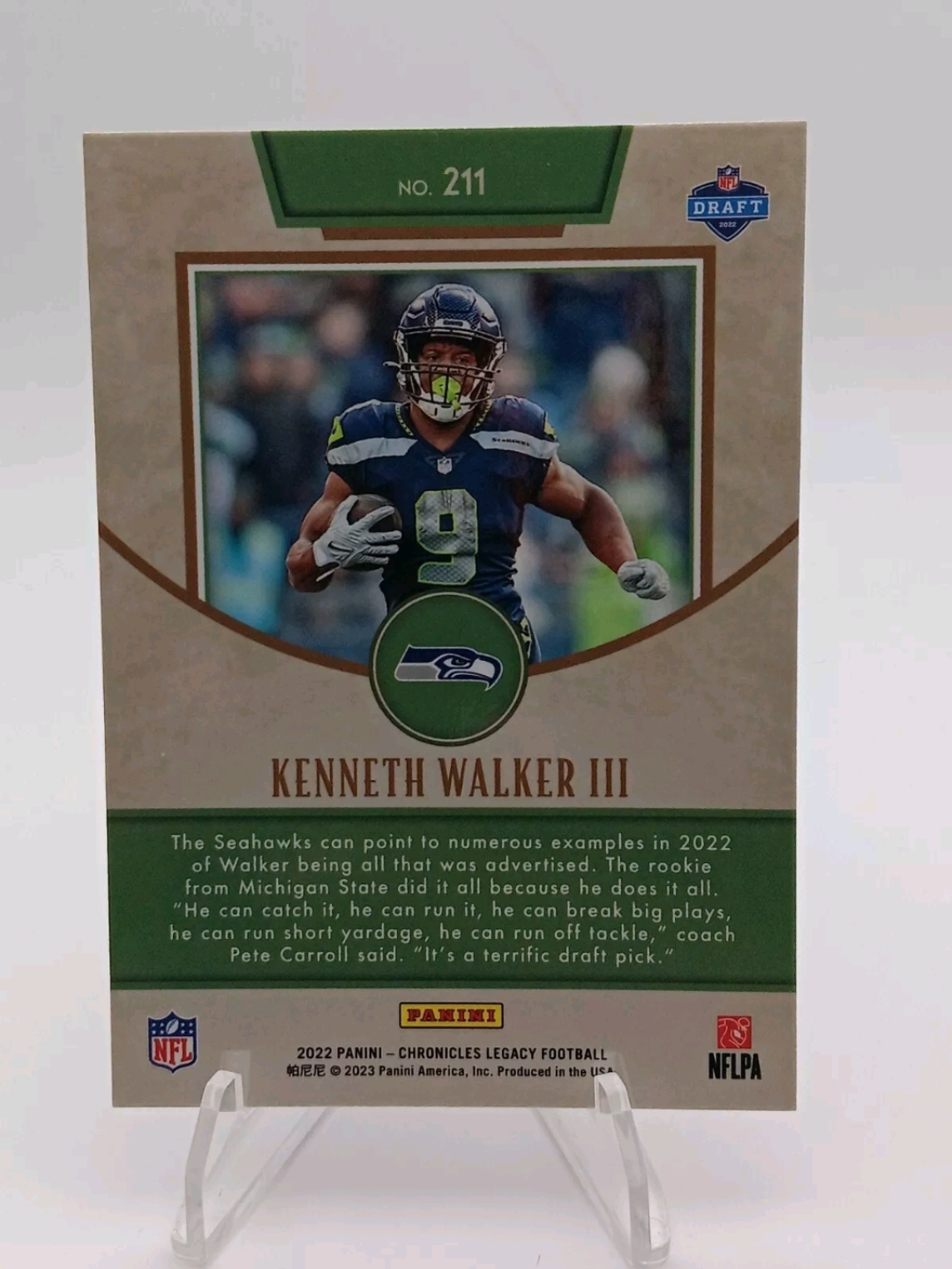 2022 Panini Chronicles Legacy #211 Kenneth Walker III Rookie Card ...