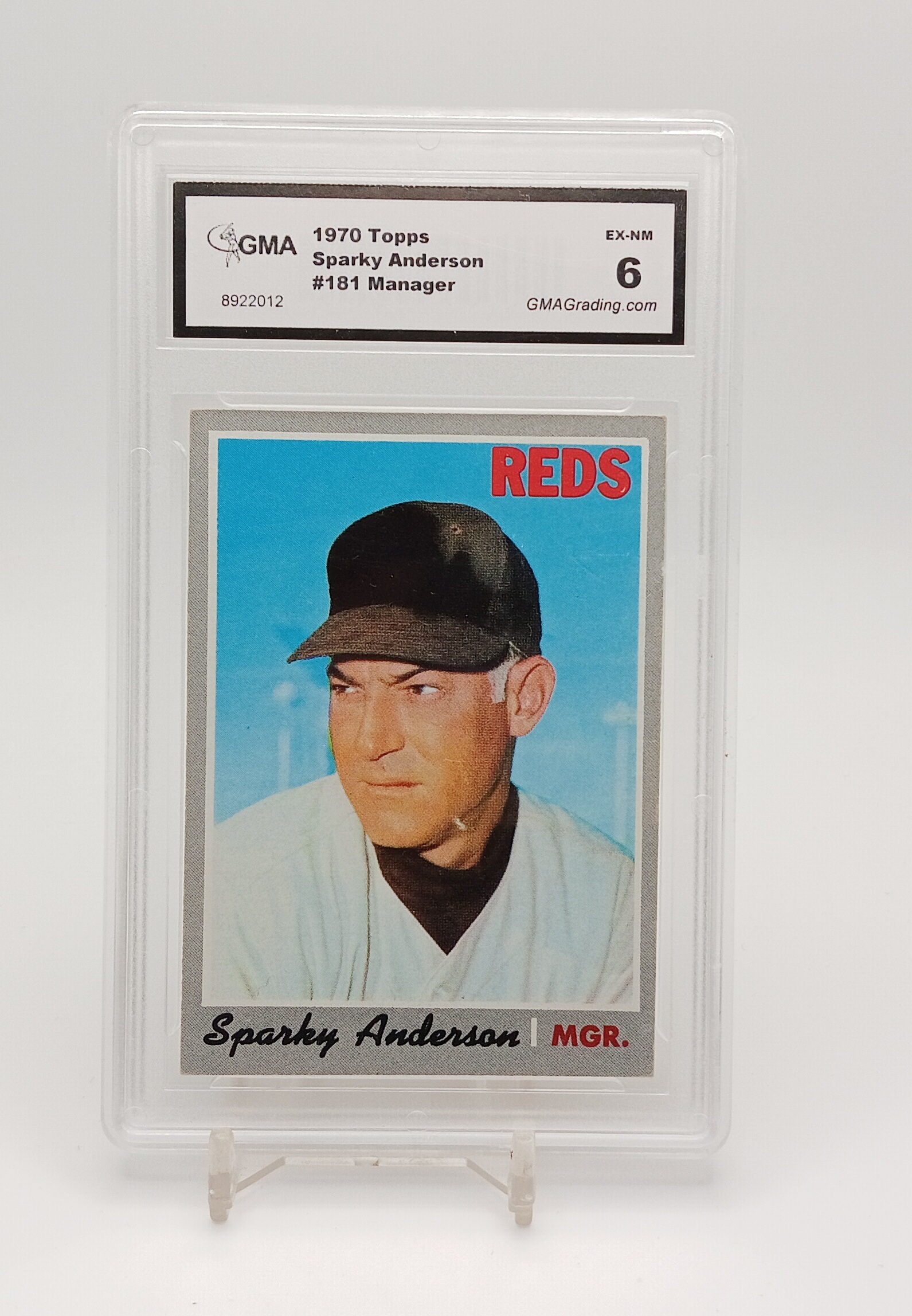 Graded 1970 Topps #181 Sparky Anderson EX-NM 6 Sports Card | Property Room