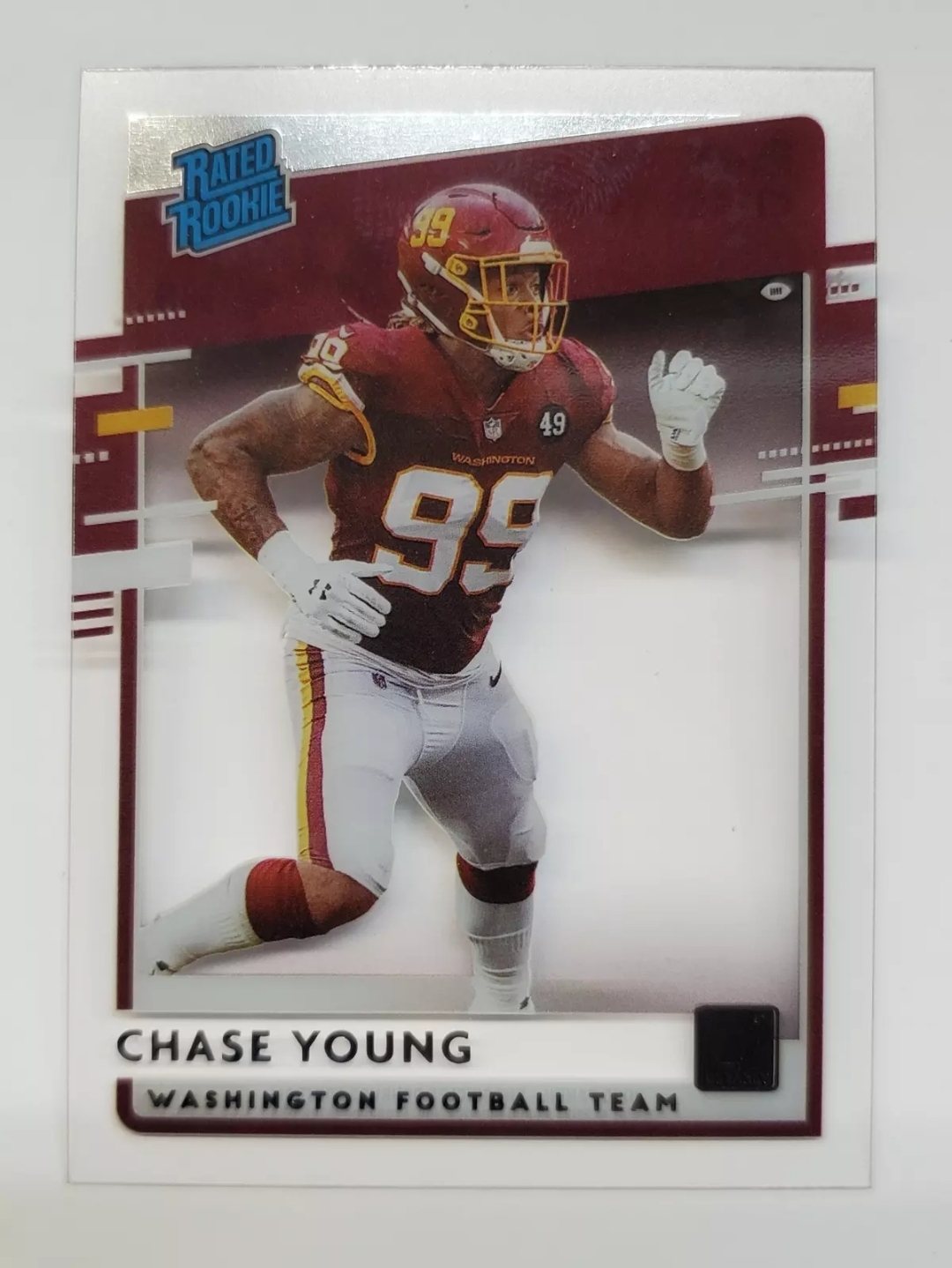 2020 Panini Clearly Donruss Rated Rookie #RR-CY Chase Young Rookie Card ...
