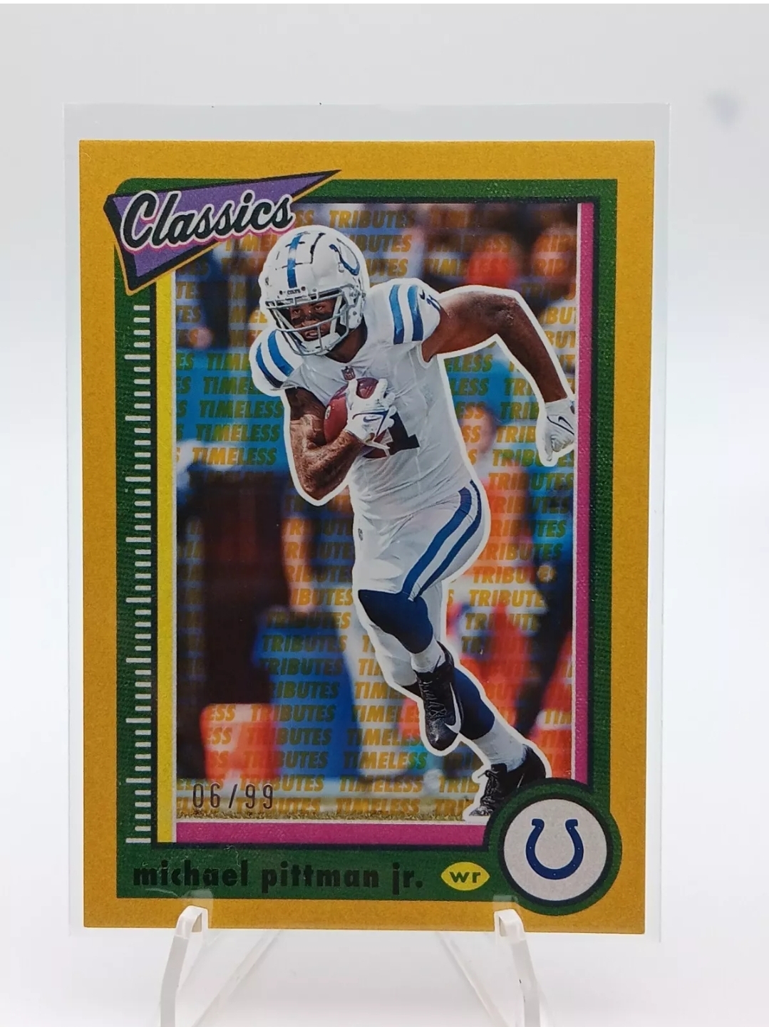 2022 Panini Classics Michael Pittman Jr. Timeless Tributes Yellow Short ...