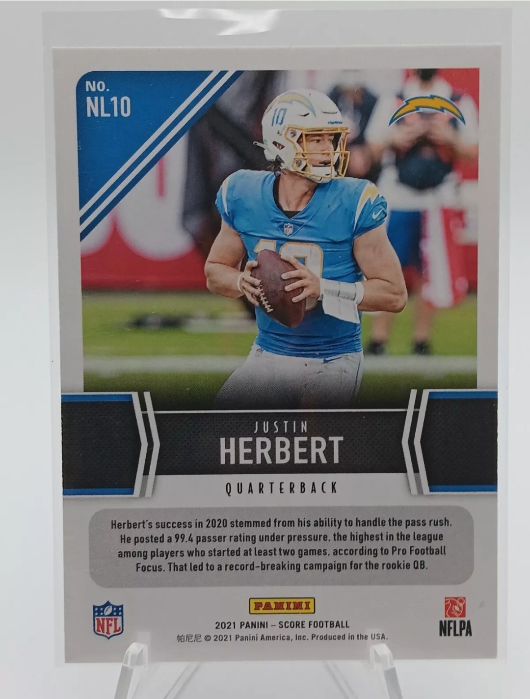2021 Score Next Level Stats Insert #10 Justin Herbert Sports Card JC231 ...