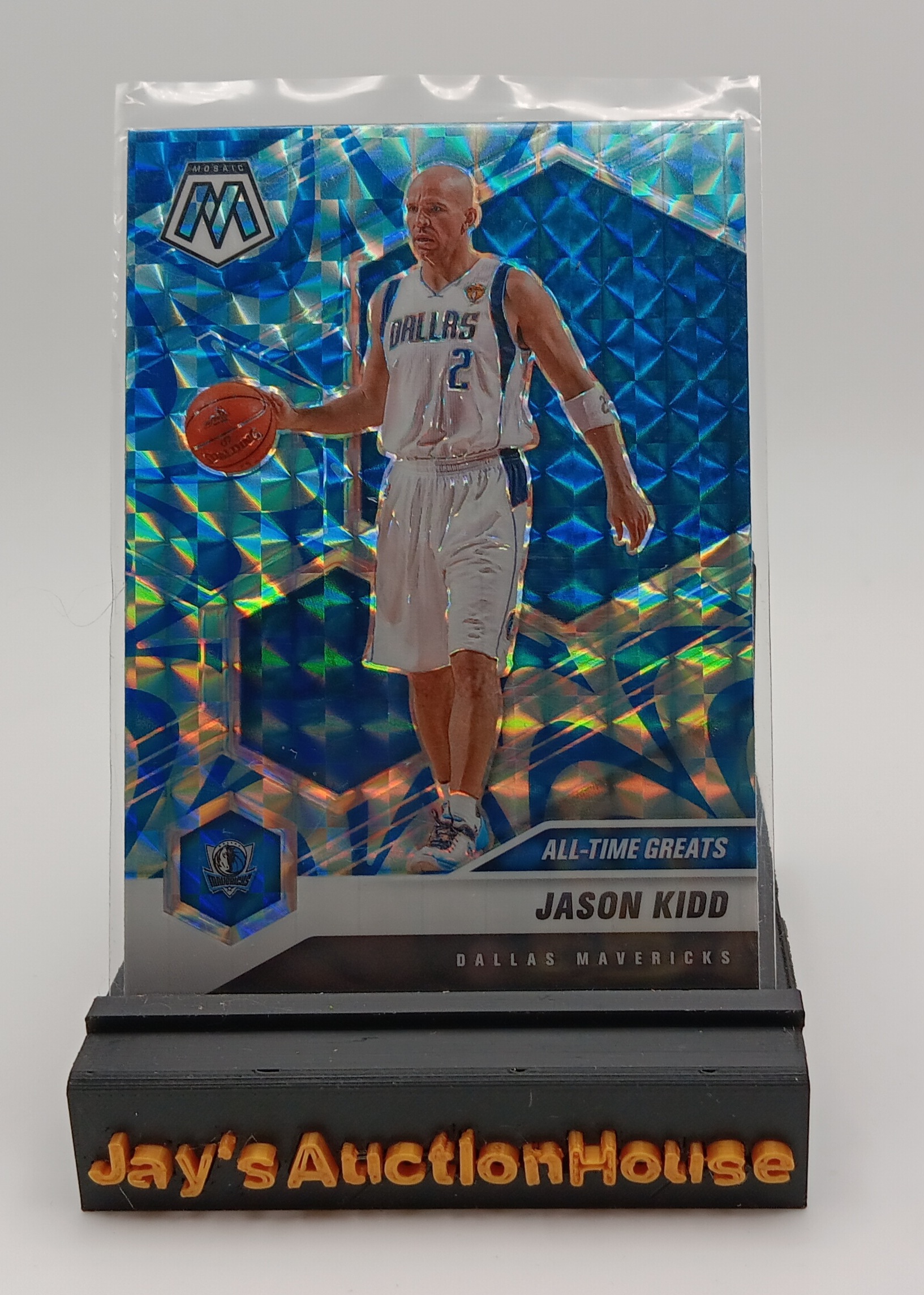 2020-21 Panini Mosaic Jason Kidd All-Time Greats Reactive Blue Prizm ...