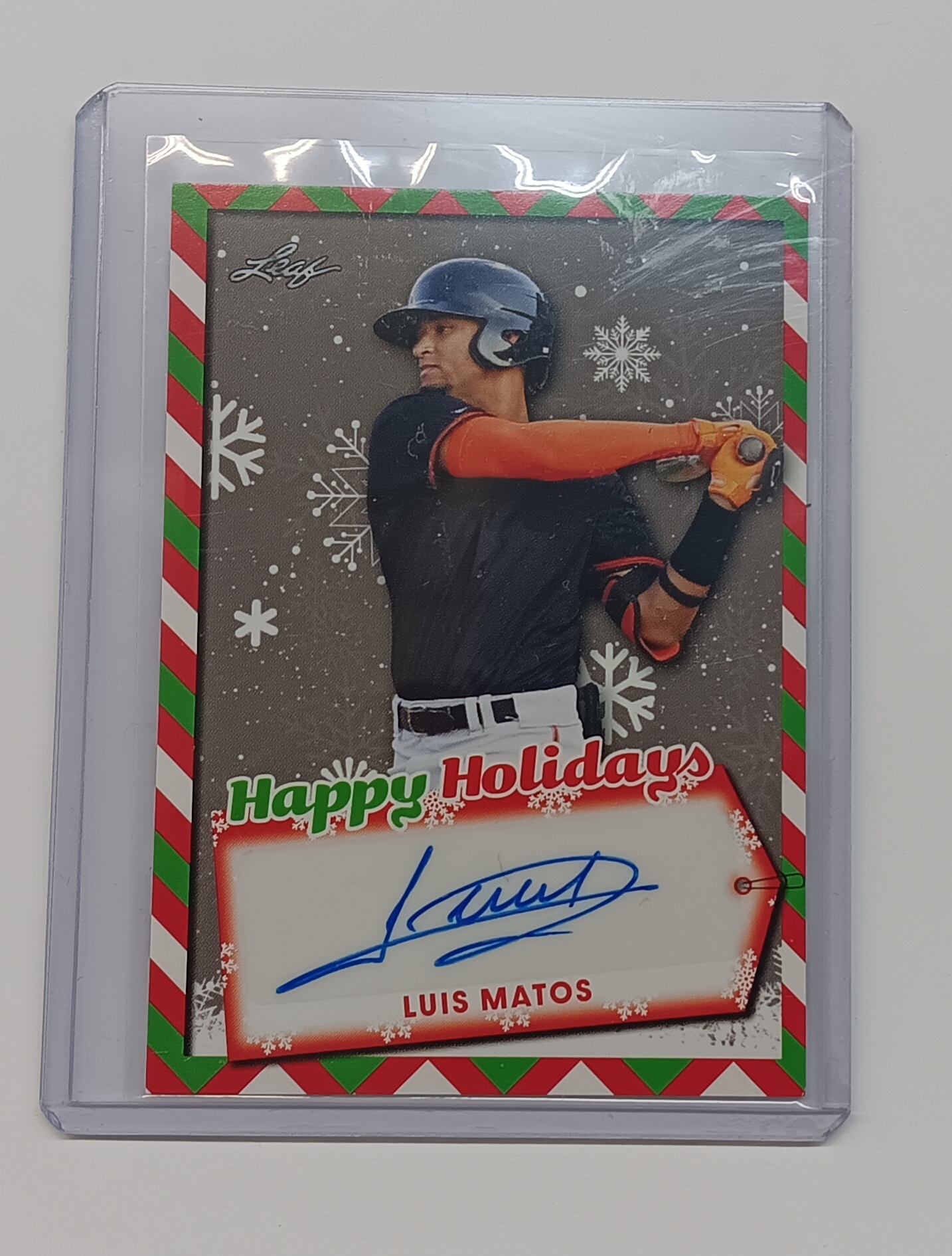2022 Leaf Happy Holidays Exclusive Luis Matos Autograph HH-LM2 Sports ...