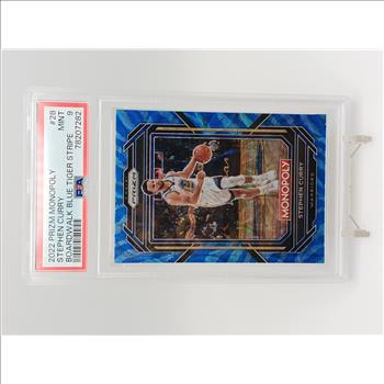 PSA Graded Stephen Curry Panini Prizm Monopoly Boardwalk Blue Tiger ...