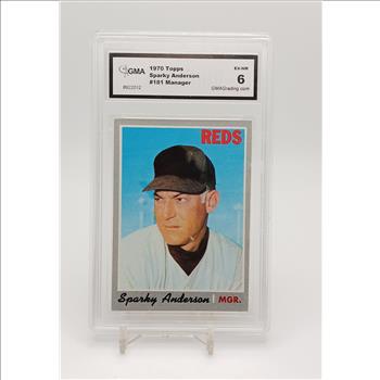 Graded 1970 Topps #181 Sparky Anderson EX-NM 6 Sports Card | Property Room