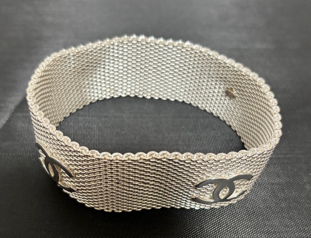 Chanel Silver Mesh Bangle Bracelet | Property Room