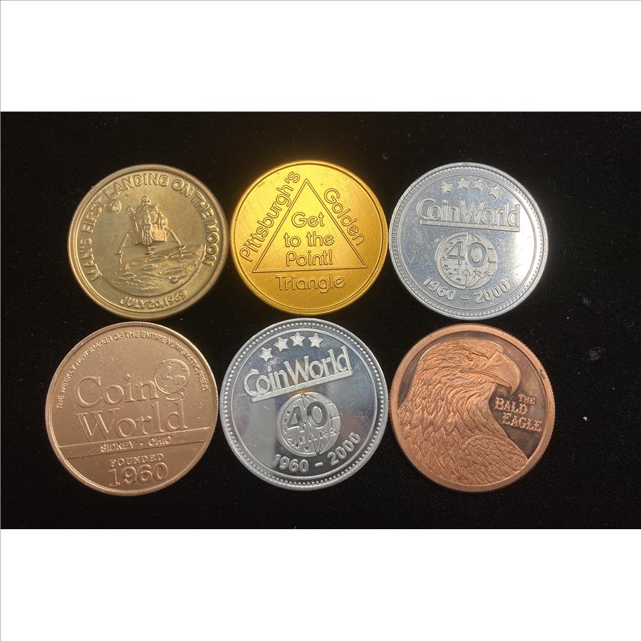 Lot of 6 Coin Tokens Coin World Numismatics American Numismatic ...