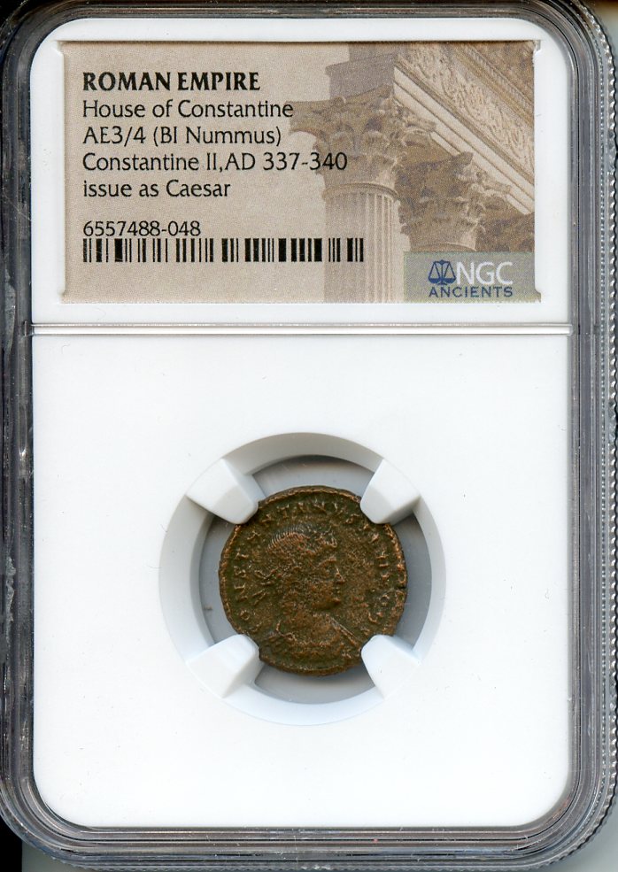 Ancient Roman Coin Constantine II Bronze NGC Graded Nummus | Property Room