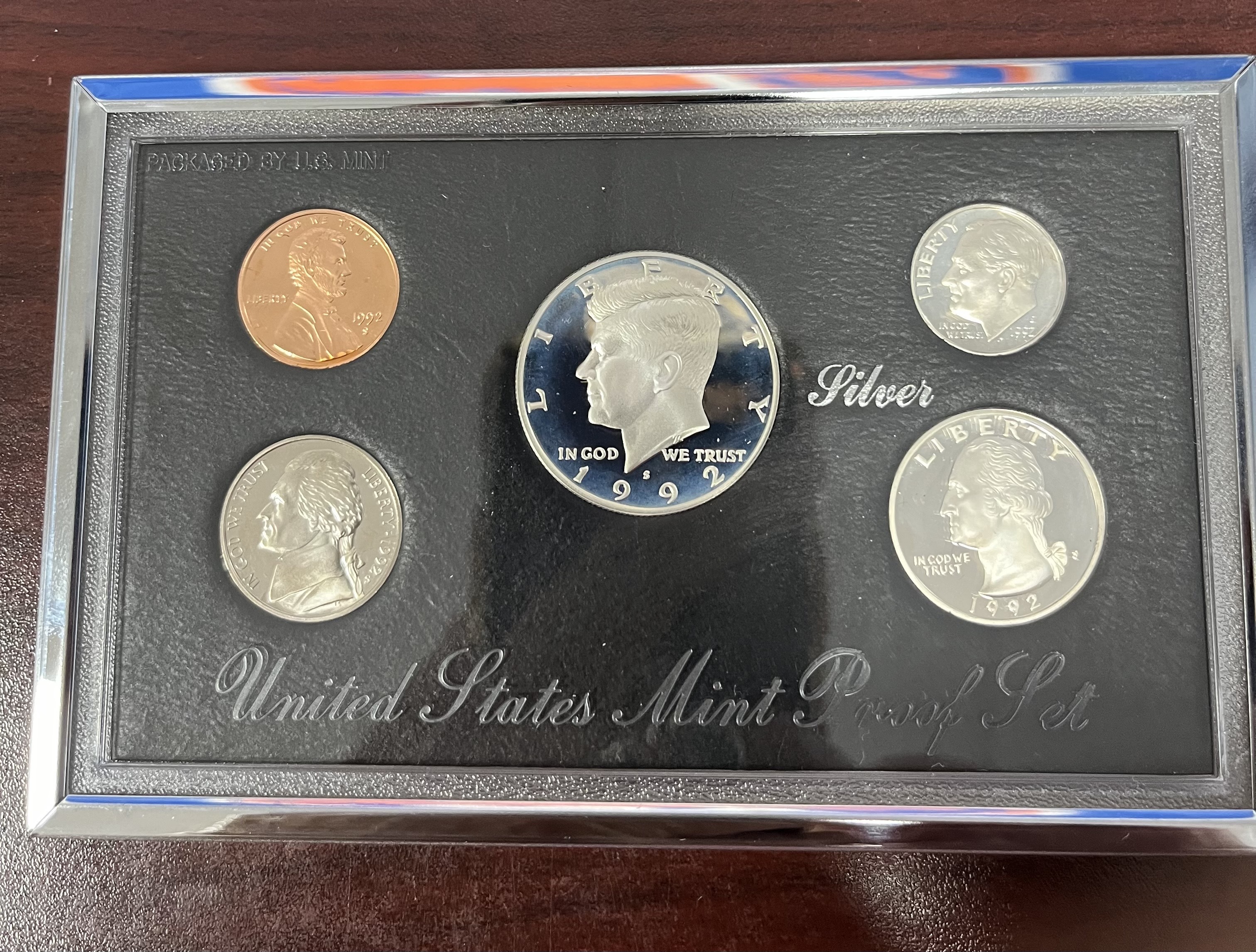 1992 U.S. Mint Premier Silver Proof Set (5 Coins, Cent through Half ...