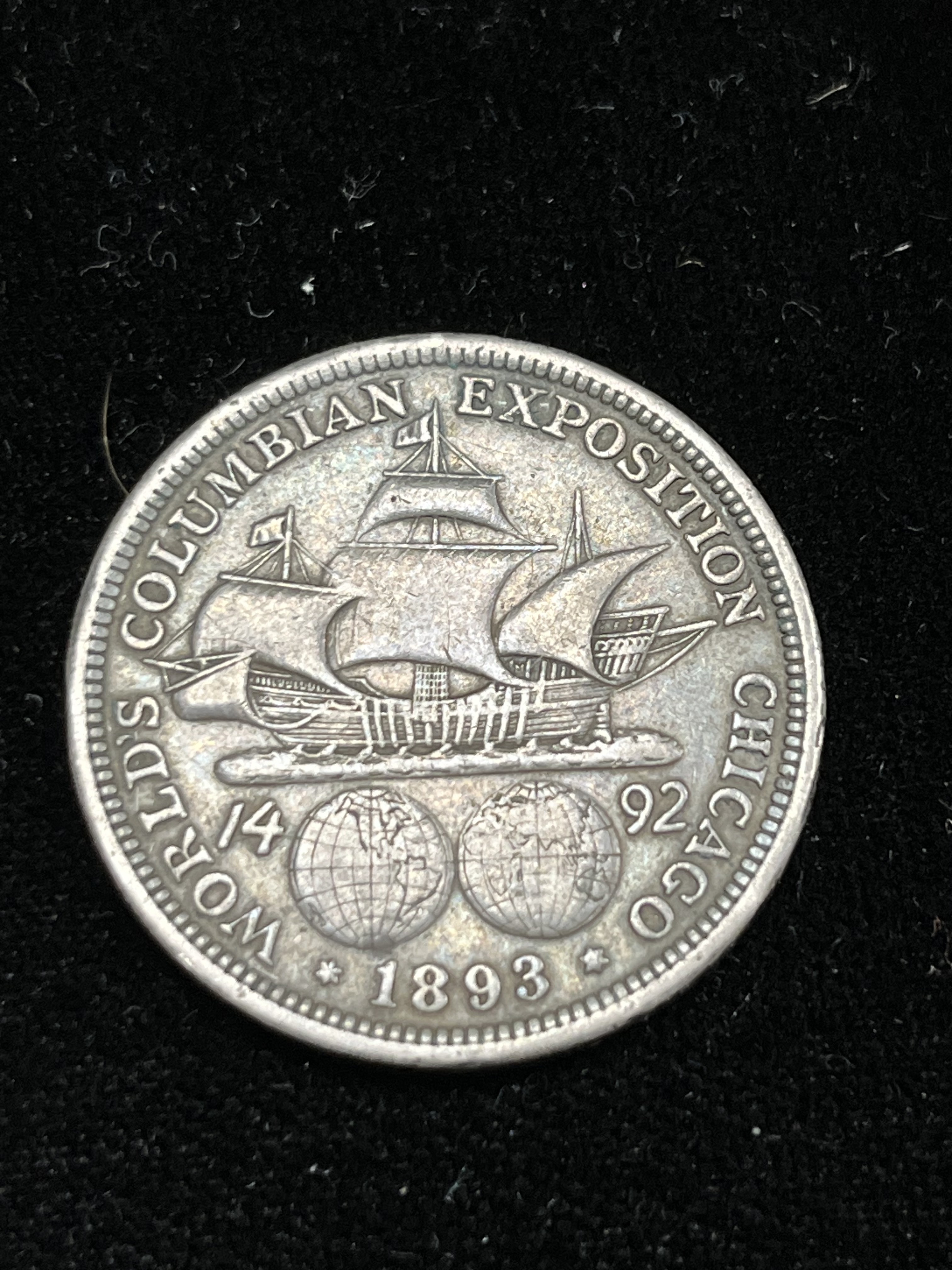 1893 Columbian Half Dollar Exposition 1492-1892 Commemorative Silver ...