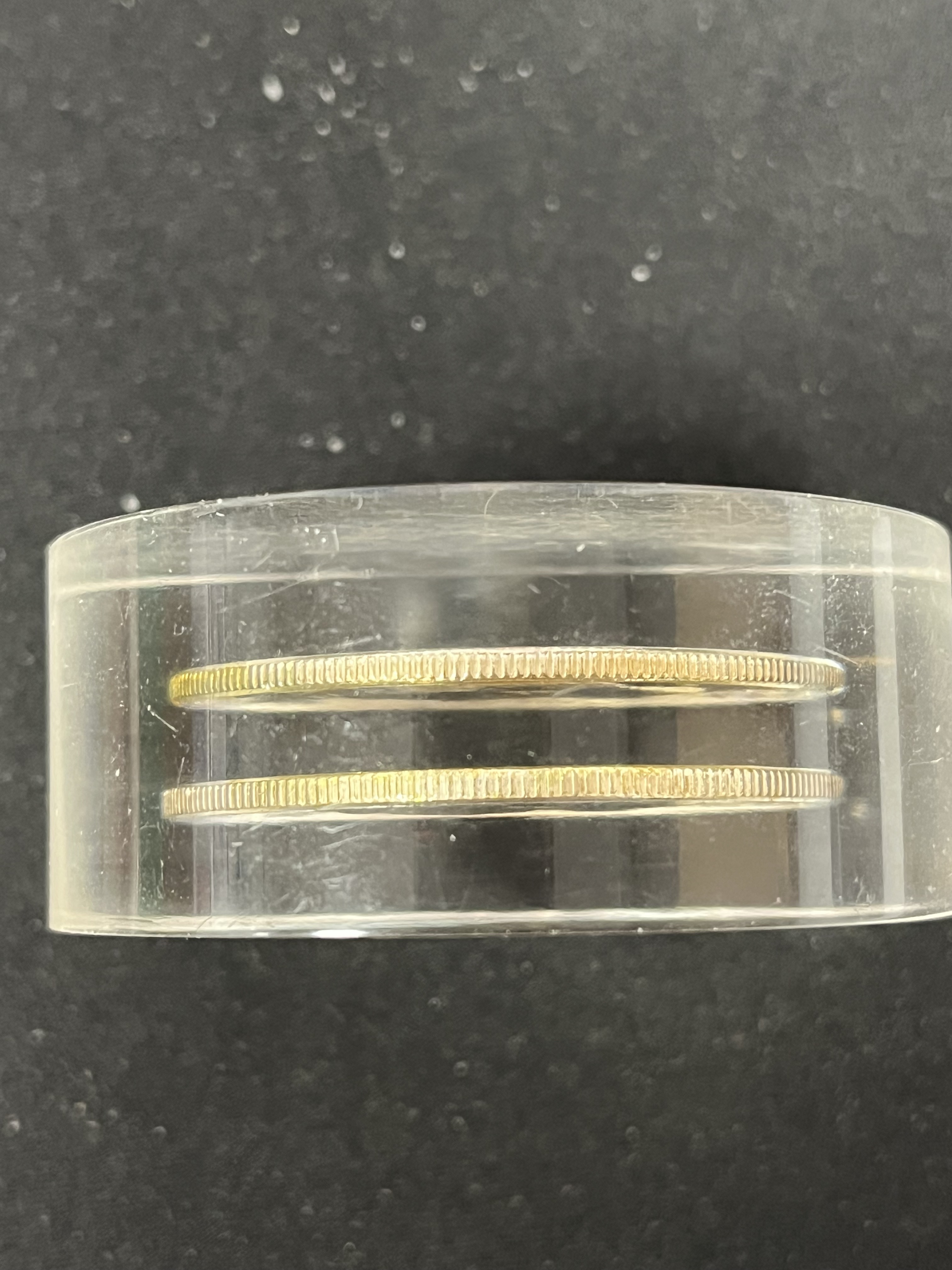 Lucite Round Coin Paperweight with 2 40% Silver JFK Half Dollars ...