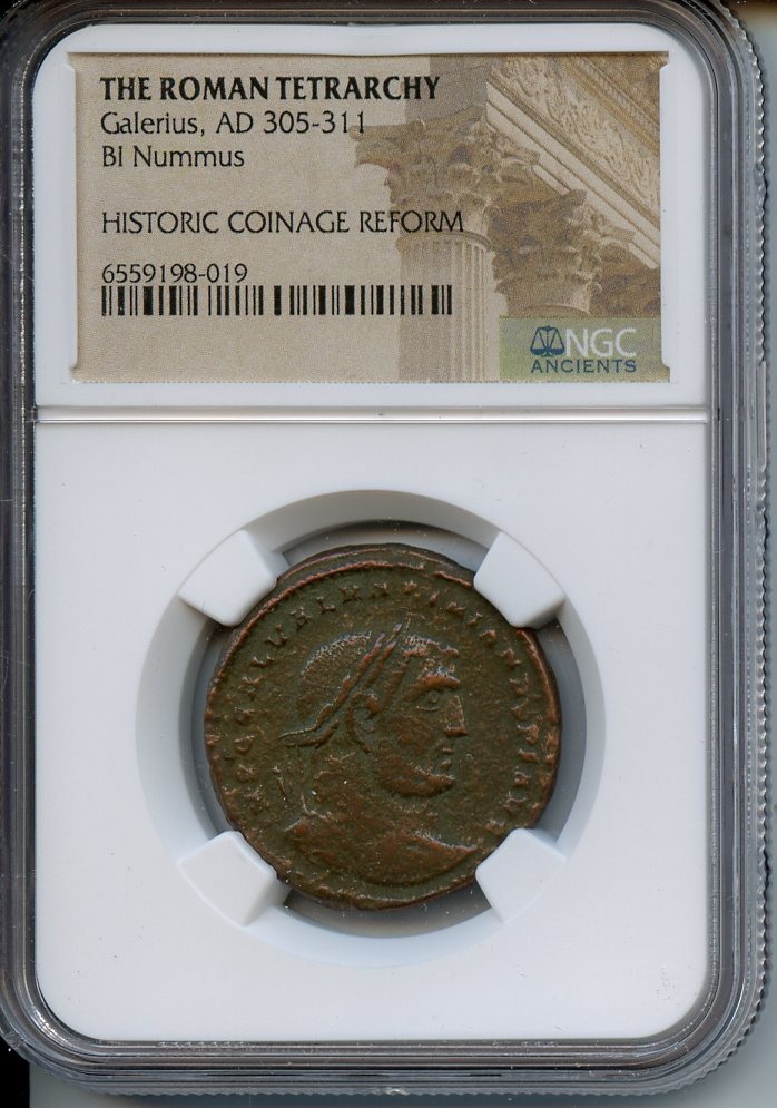 Ancient Roman Coin Galerius Bronze Nummus NGC Certified Historic ...