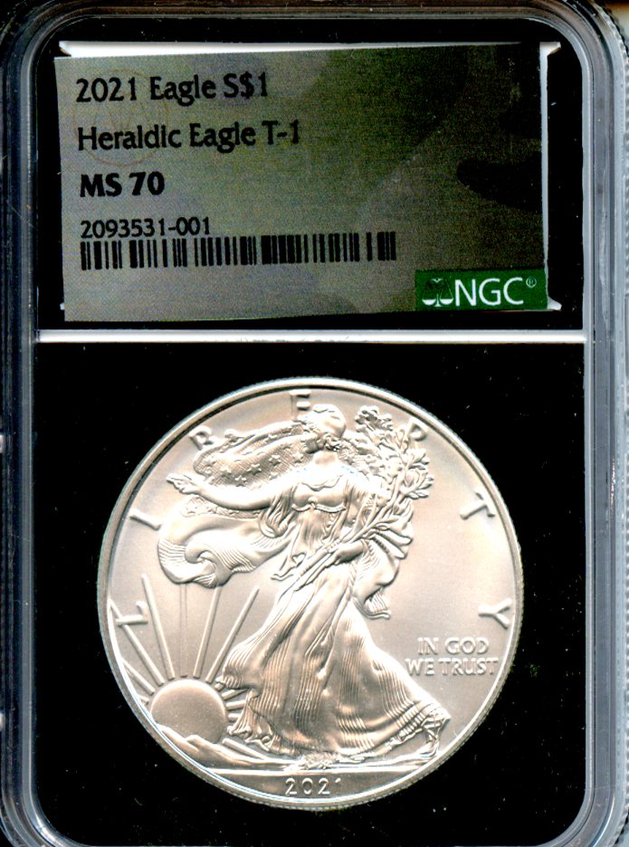 2021 American Silver Eagle ASE Coin Graded MS70 NGC 1 Ounce Type 1 ...