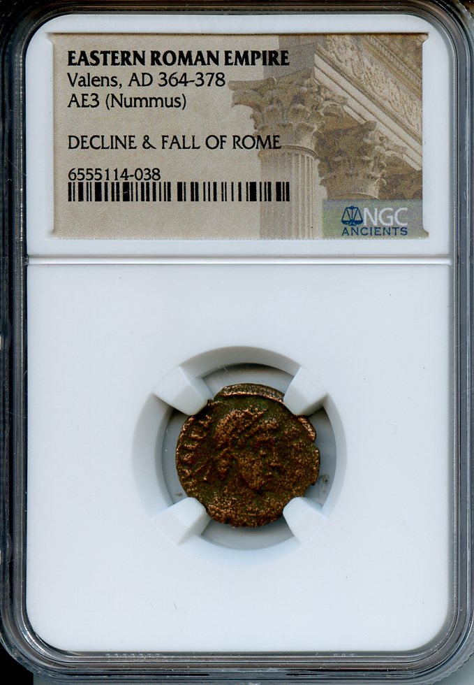 Ancient Roman Coin Valens Bronze Nummus NGC Certified Decline Fall of ...