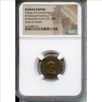 Ancient Roman Coin Constantine II Reduced Nummus Bronze NGC Certified ...