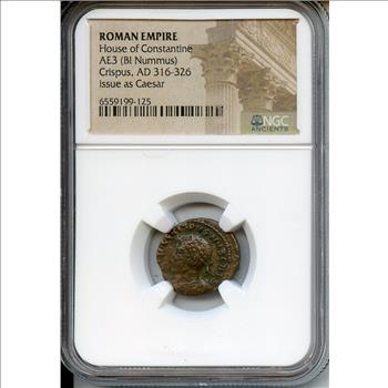 Ancient Roman Coin Crispus Left Facing Portrat Bronze Nummus NGC ...