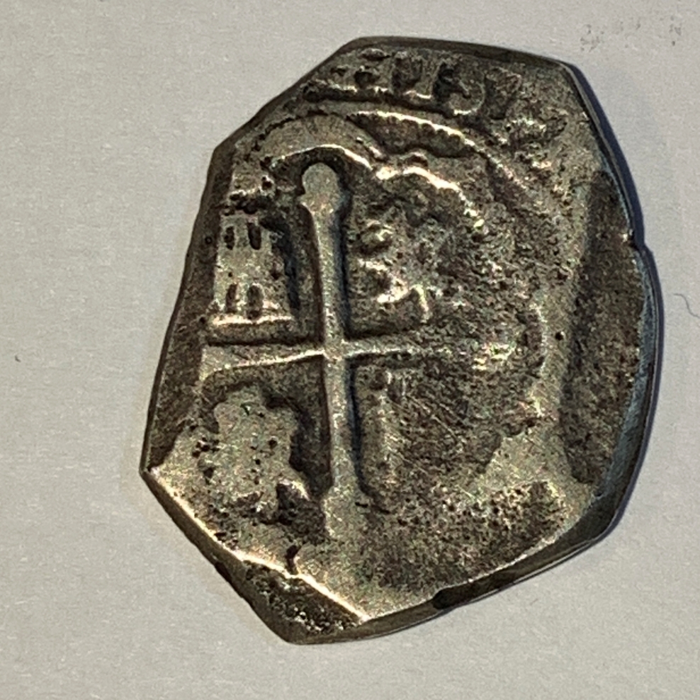 1719 Spanish Silver Cob Cross Lion Castle Pirate Era Coin Mexico City ...