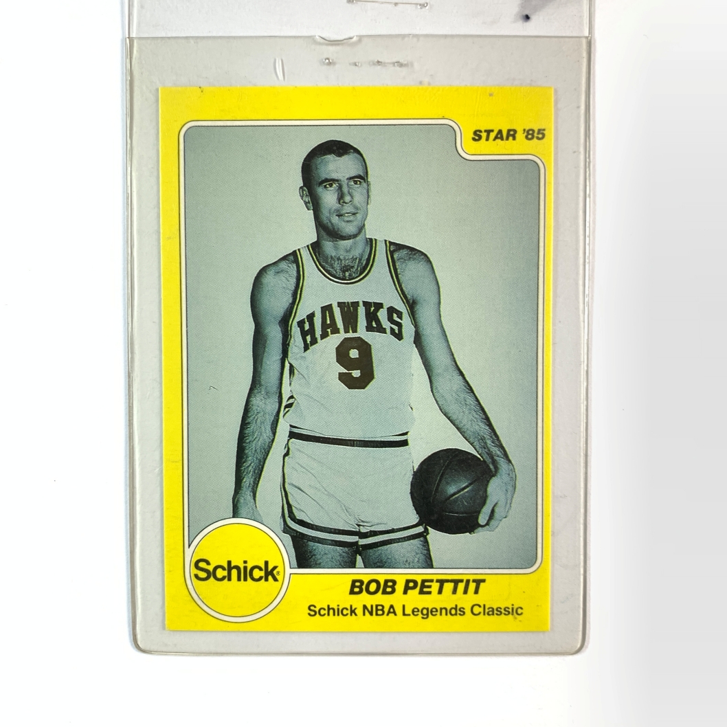 1985 star Cards Bob Pettit Schick NBA Legends Card High Grade ...