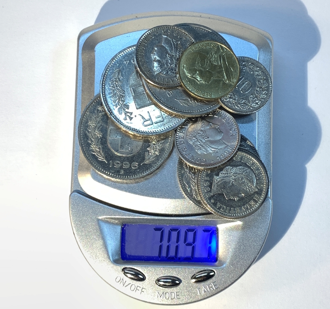 71 Gram Lot of Swiss Francs Mixed Denominations and Dates World Coins ...